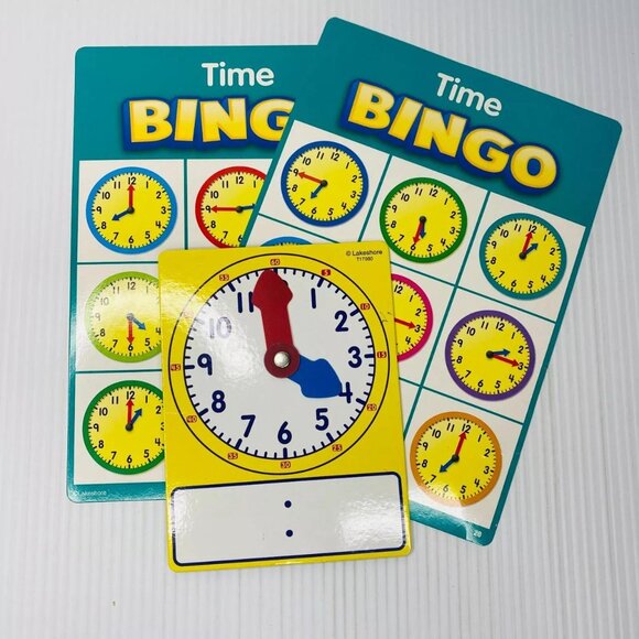 Lakeshore | Games | Bingo Game Telling Time Clock Lakeshore Clock 2 ...